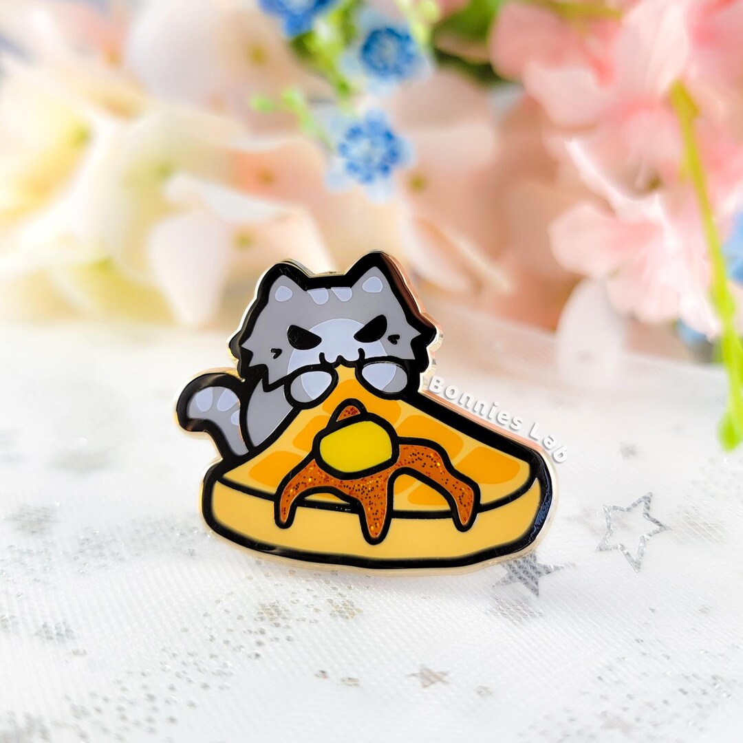 Waffle Cat Enamel Pin - Etsy