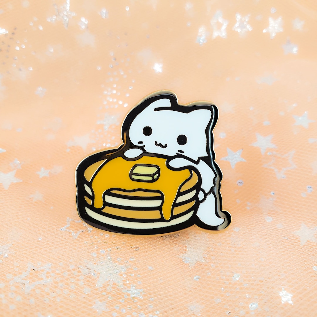 Pancake Cat Enamel Pin - Etsy