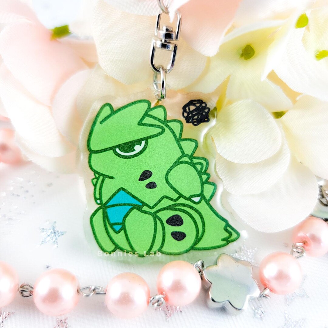 Grumpy Lizard Tyranitar Epoxy Acrylic Keychain Charm - Etsy