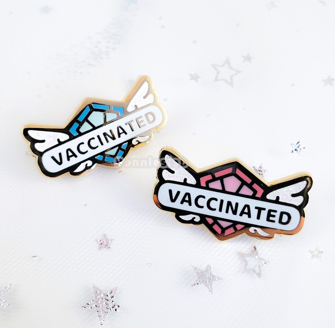 Winged Shield Vaccination Enamel Pins - Vaxxed | Vaccinated - Etsy