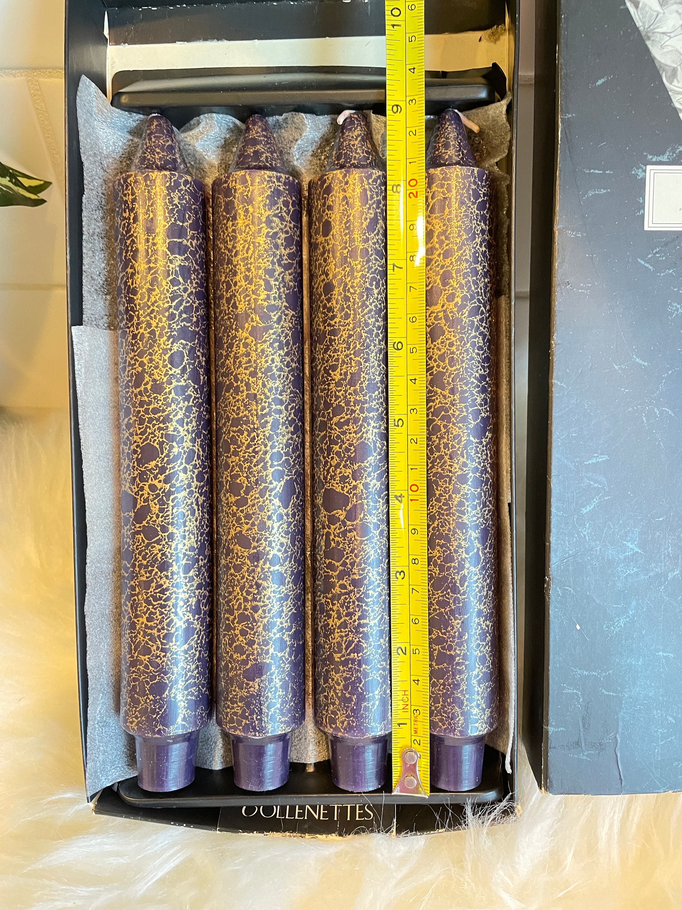 Vintage Root Candles 9 Collenette in Color Eggplant With Metallic ...