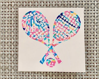 Crossed Tennis Rackets Vinyl Decals - Etsy