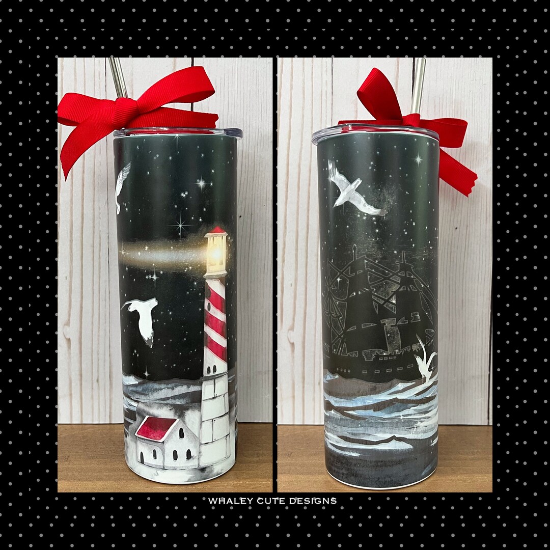 LIGHTHOUSE Skinny Tumbler, Preppy, Matte, Sublimation, 20oz, Ready to ...