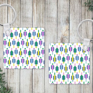 Pickleball KEYCHAIN, Racquet, Preppy, Bag Tag, Zipper Pull, Luggage Tag ...