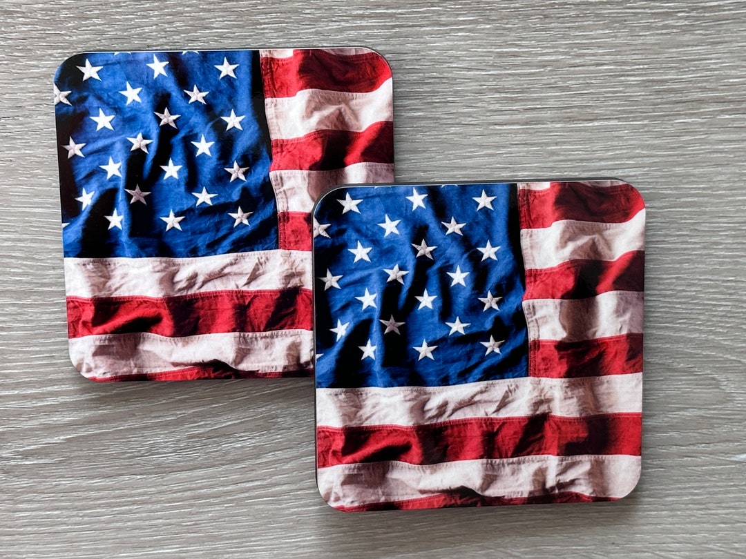 American Flag COASTERS, American, Flag, Patriotic, Watercolor ...