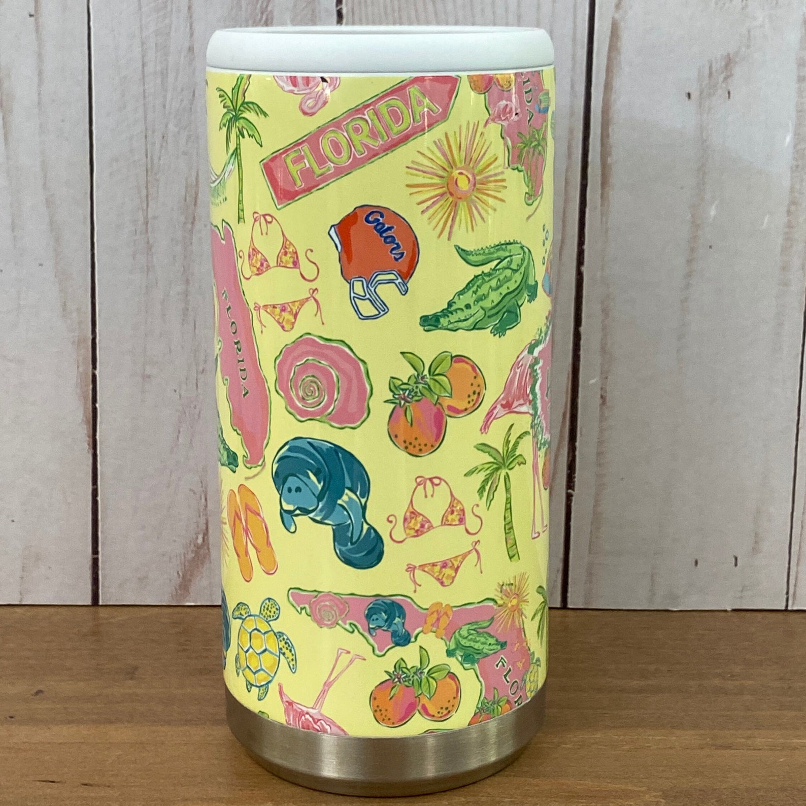 FLORIDA 12 Oz Skinny Can Cooler Preppy Can Cooler | Etsy