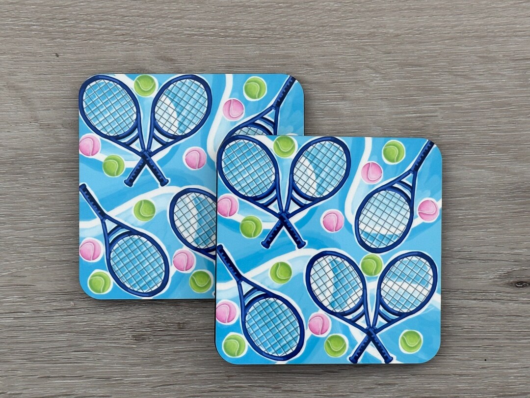 Tennis COASTERS Tennis Racquet Tennis Ball Preppy - Etsy