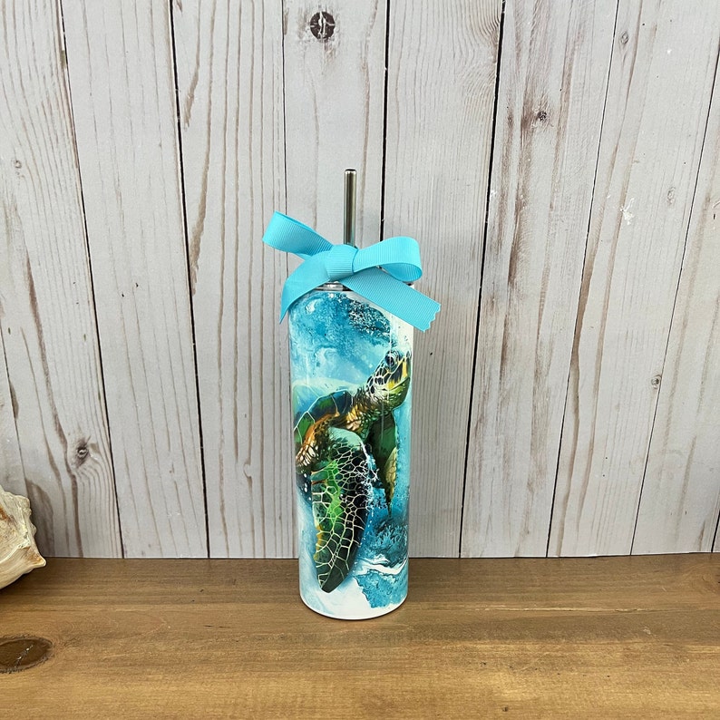 TURTLE Skinny Tumbler Preppy Sublimation Tropical 15oz - Etsy