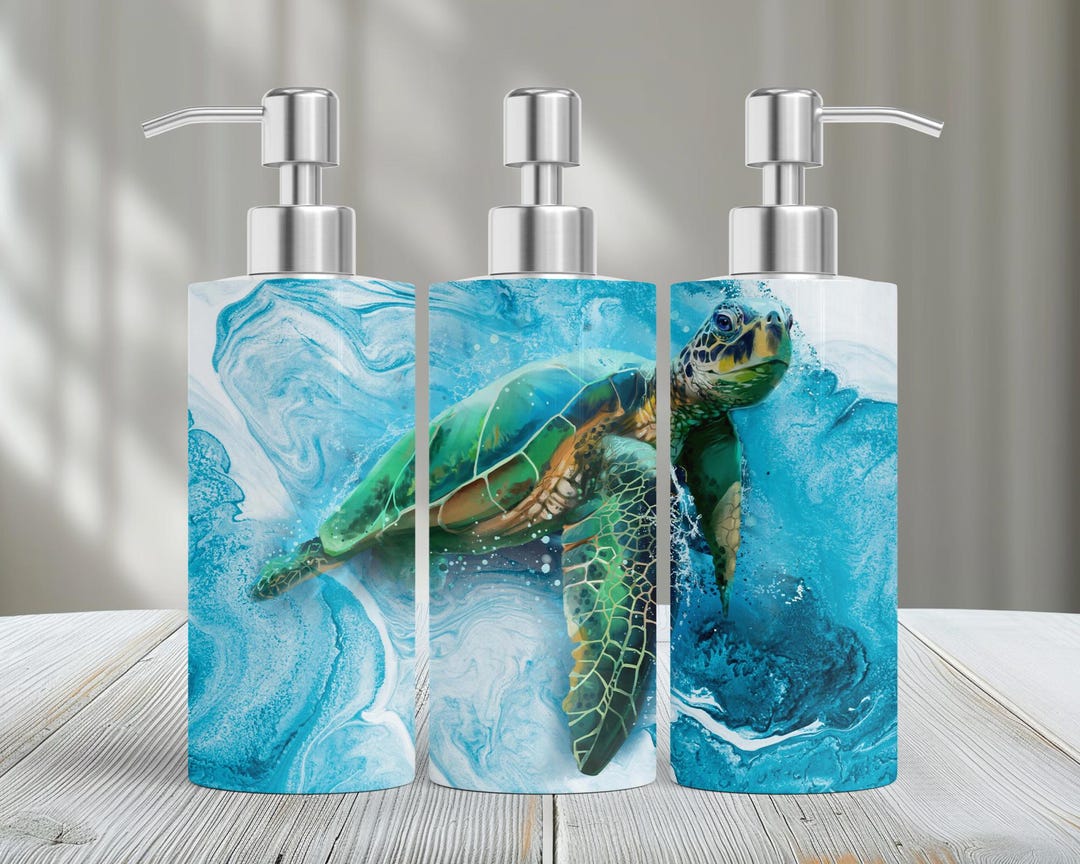 TURTLE, Soap Dispenser, Lotion, Hand Soap, Dish Soap, Watercolor ...