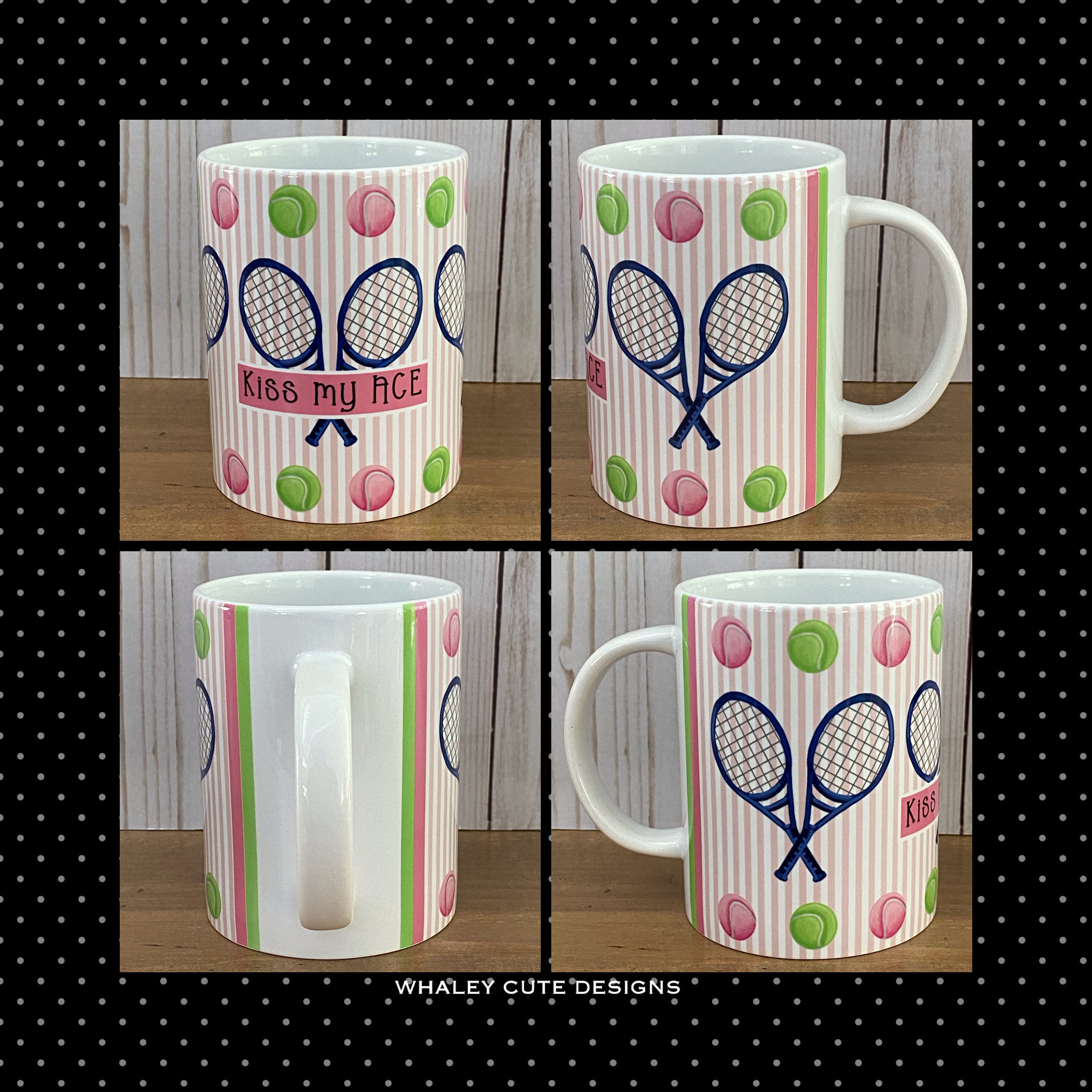TENNIS 15oz Ceramic Mug Monogram Mug Preppy Mug - Etsy