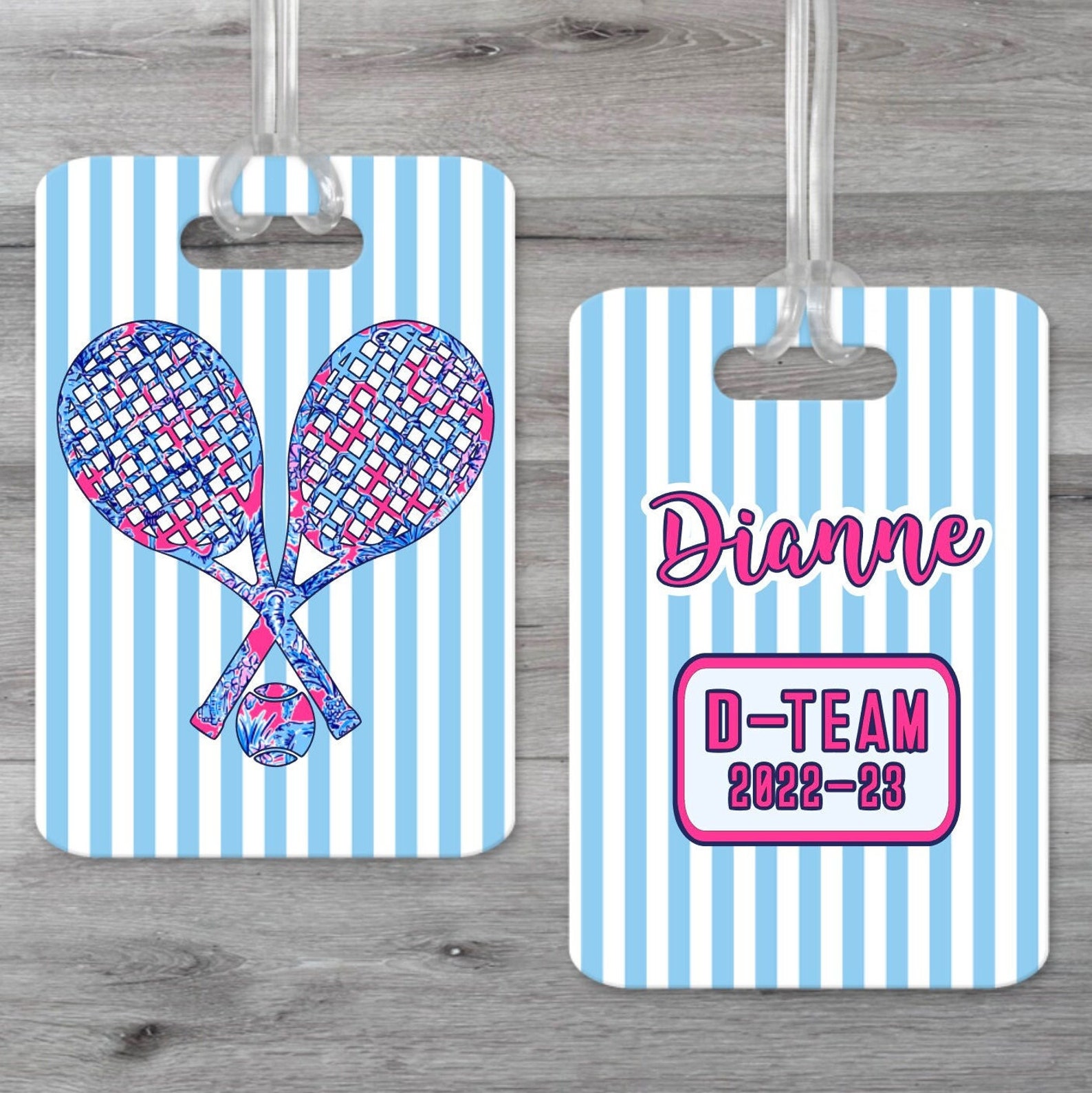 Tennis BAG TAG, Preppy, Keychain, Zipper Pull, Tennis Racquet, Tennis ...