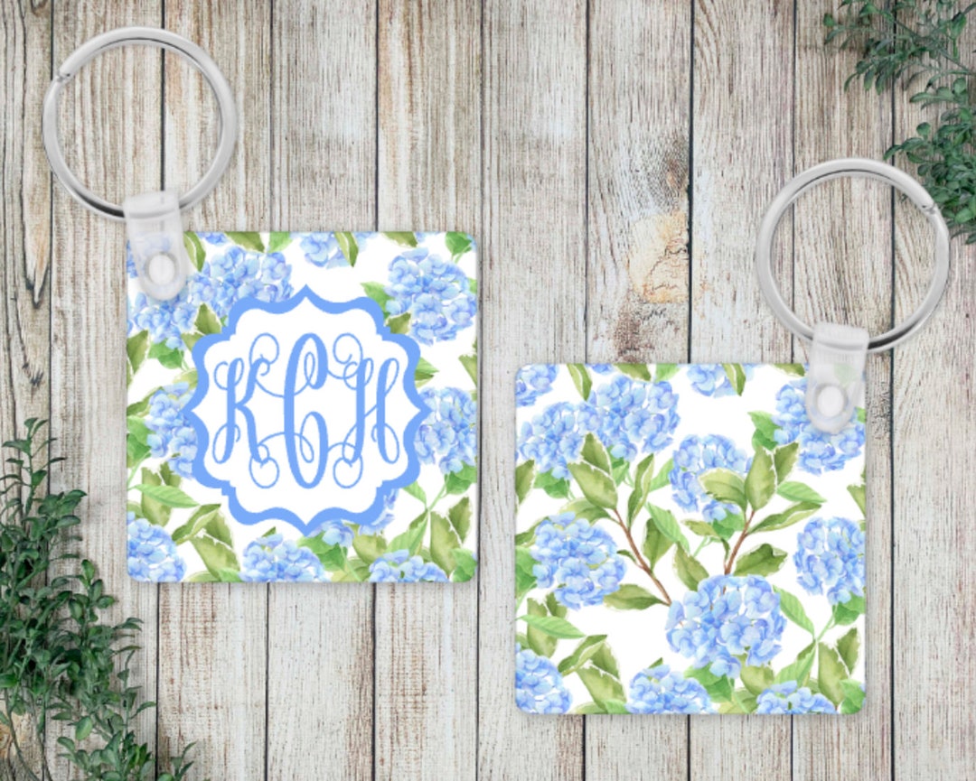 Hydrangea KEYCHAIN, Preppy, Bag Tag, Zipper Pull, Floral, Flowers ...