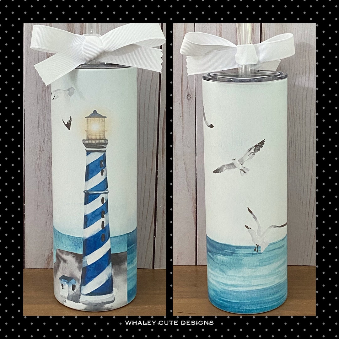 LIGHTHOUSE Skinny Tumbler, Preppy, Matte, Sublimation, Personalized ...