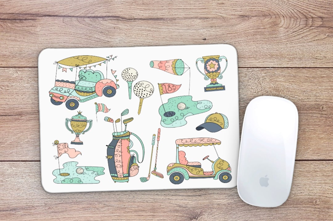 Golf MOUSE PAD, Whimsical, Preppy, Computer, Desk Accessory, Mouse ...