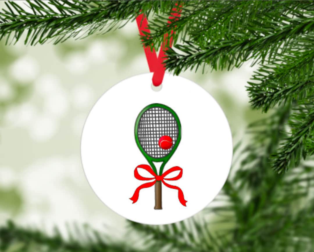 ORNAMENT, Aluminum, Tennis, Racquet, Christmas, Gift, Secret Santa ...