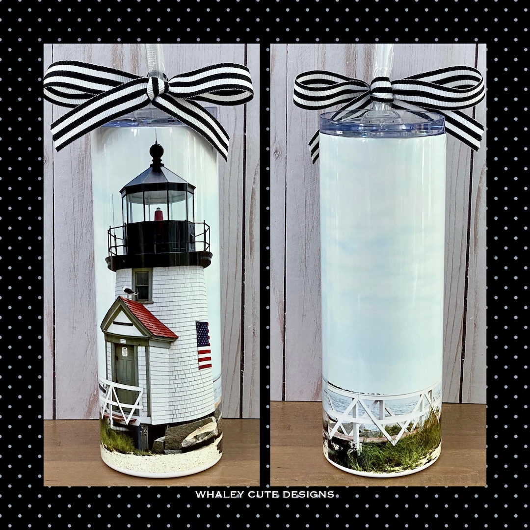 NANTUCKET Skinny Tumbler, Preppy, Lighthouse, Matte, 15oz, 20oz, 30oz ...