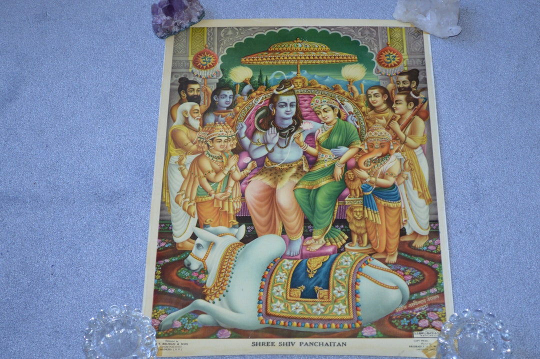 Vintage Large Hindu Poster---devotional/religious Poster---original ...