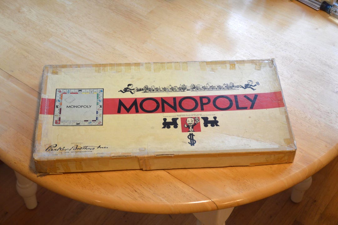 Vintage Monopoly Game---1950's Monopoly Board Game---vintage Board ...
