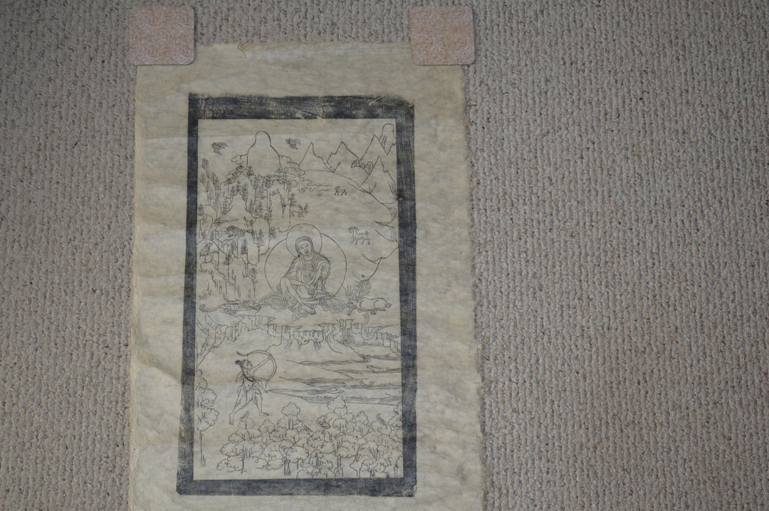 Vintage Rice Paper Printvintage Block Printold Wood Block Printsasian ...