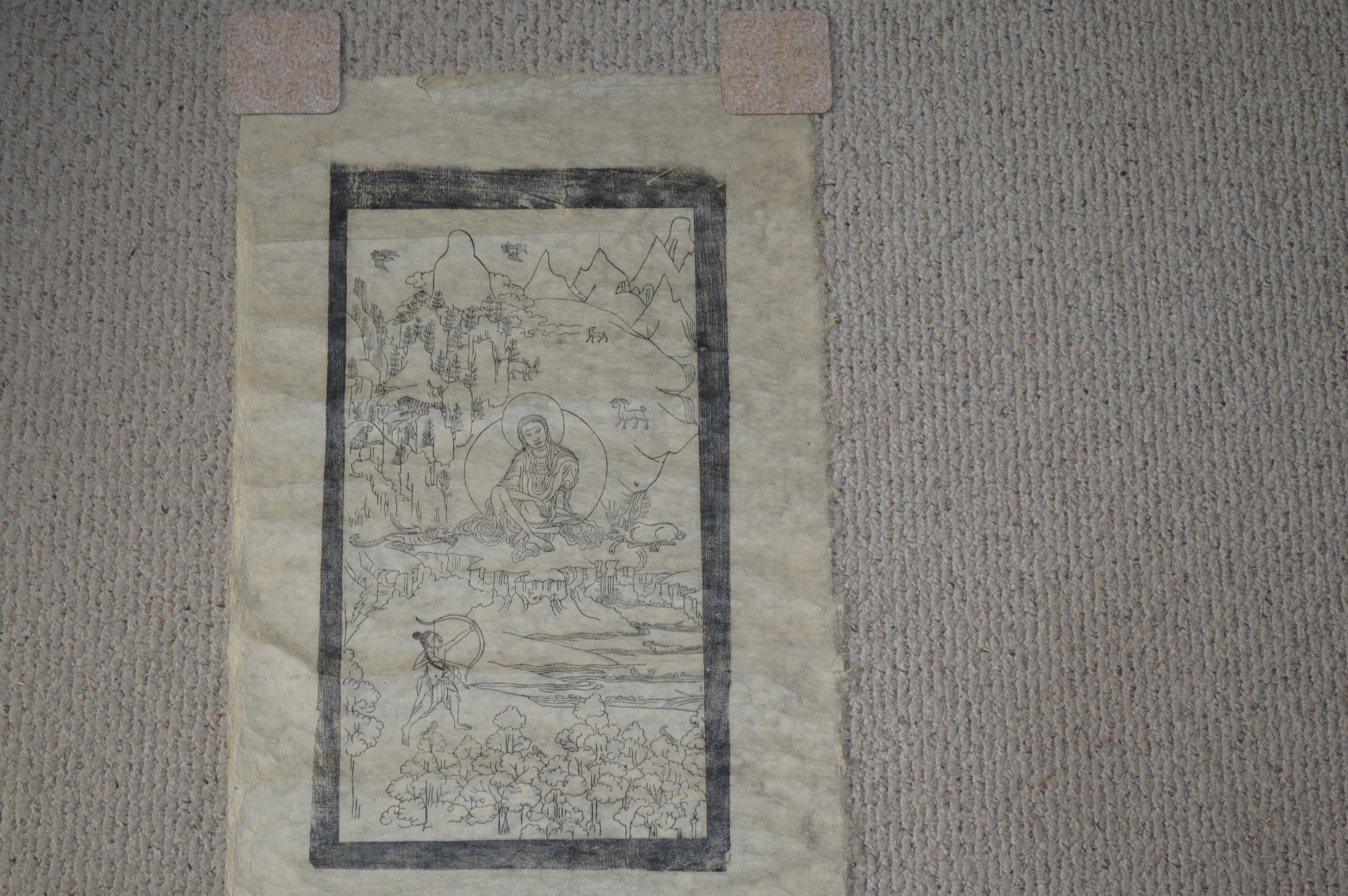Vintage Rice Paper Printvintage Block Printold Wood Block Printsasian ...