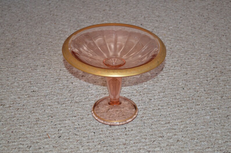 Antique Pink Glass Compote1930's Pink Depression Ware - Etsy