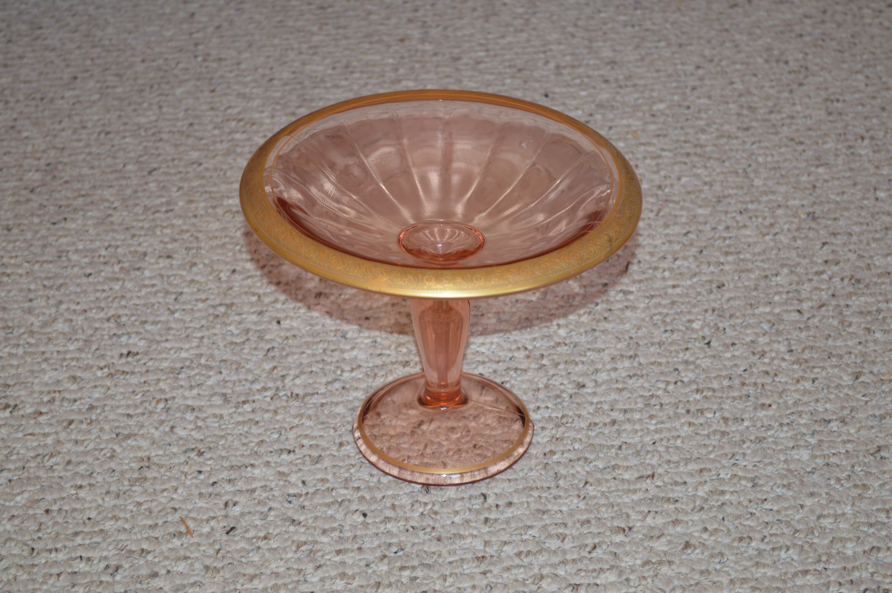 Antique Pink Glass Compote1930's Pink Depression Ware Compotepink Glass ...