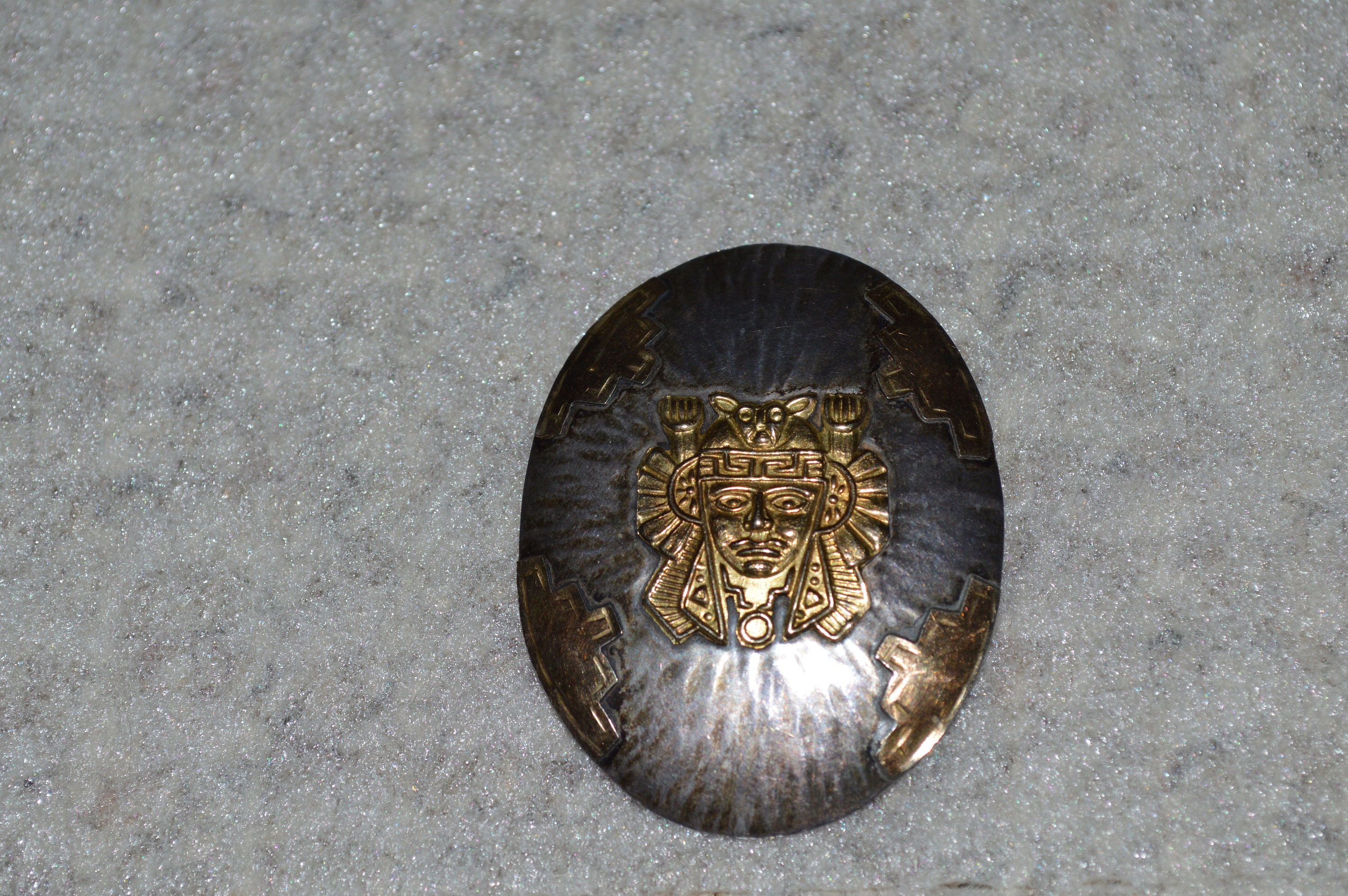 Vintage Large Aztec Pin & Pendantsterling/gold Mayan - Etsy