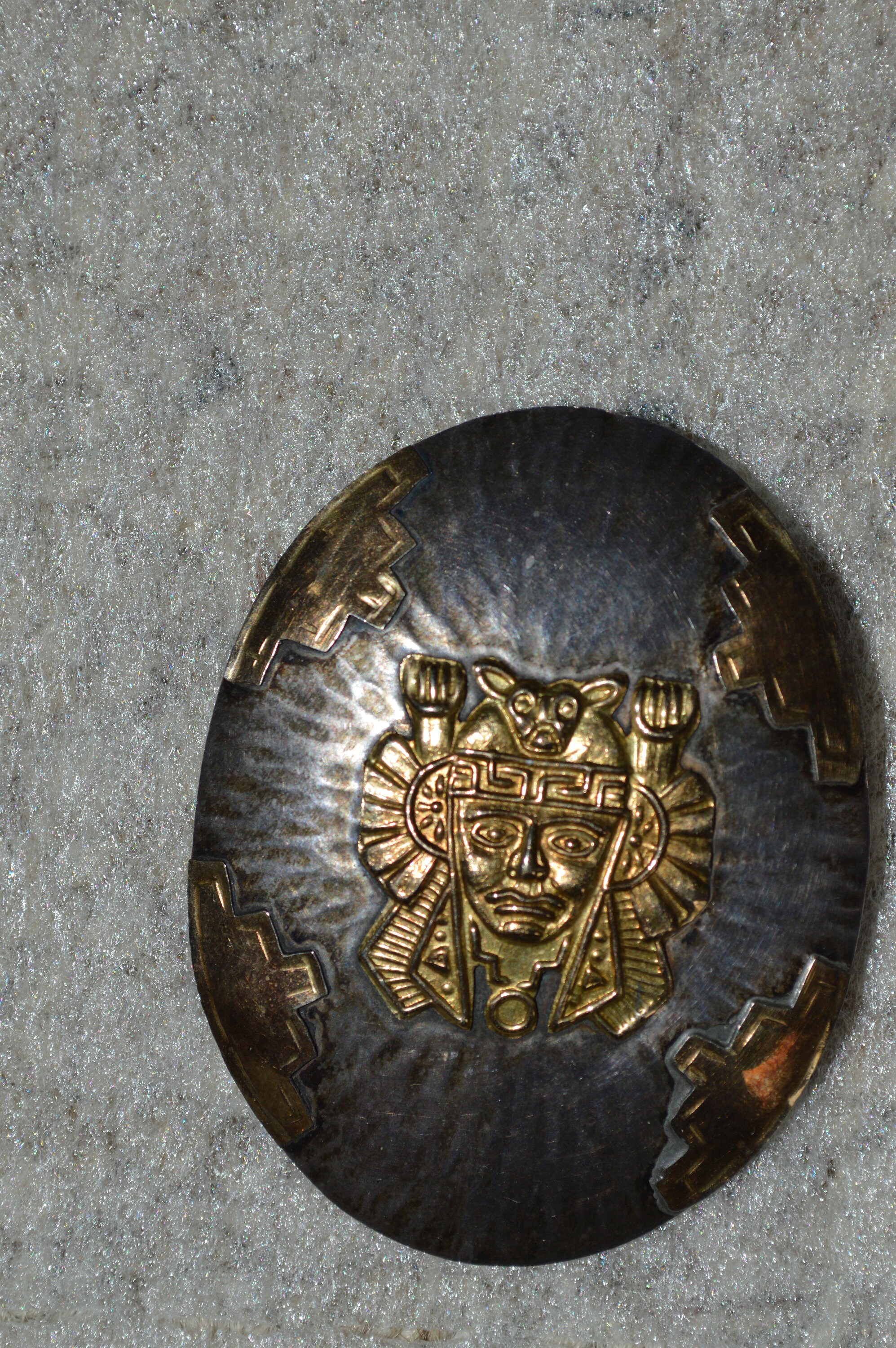 Vintage Large Aztec Pin & Pendantsterling/gold Mayan - Etsy