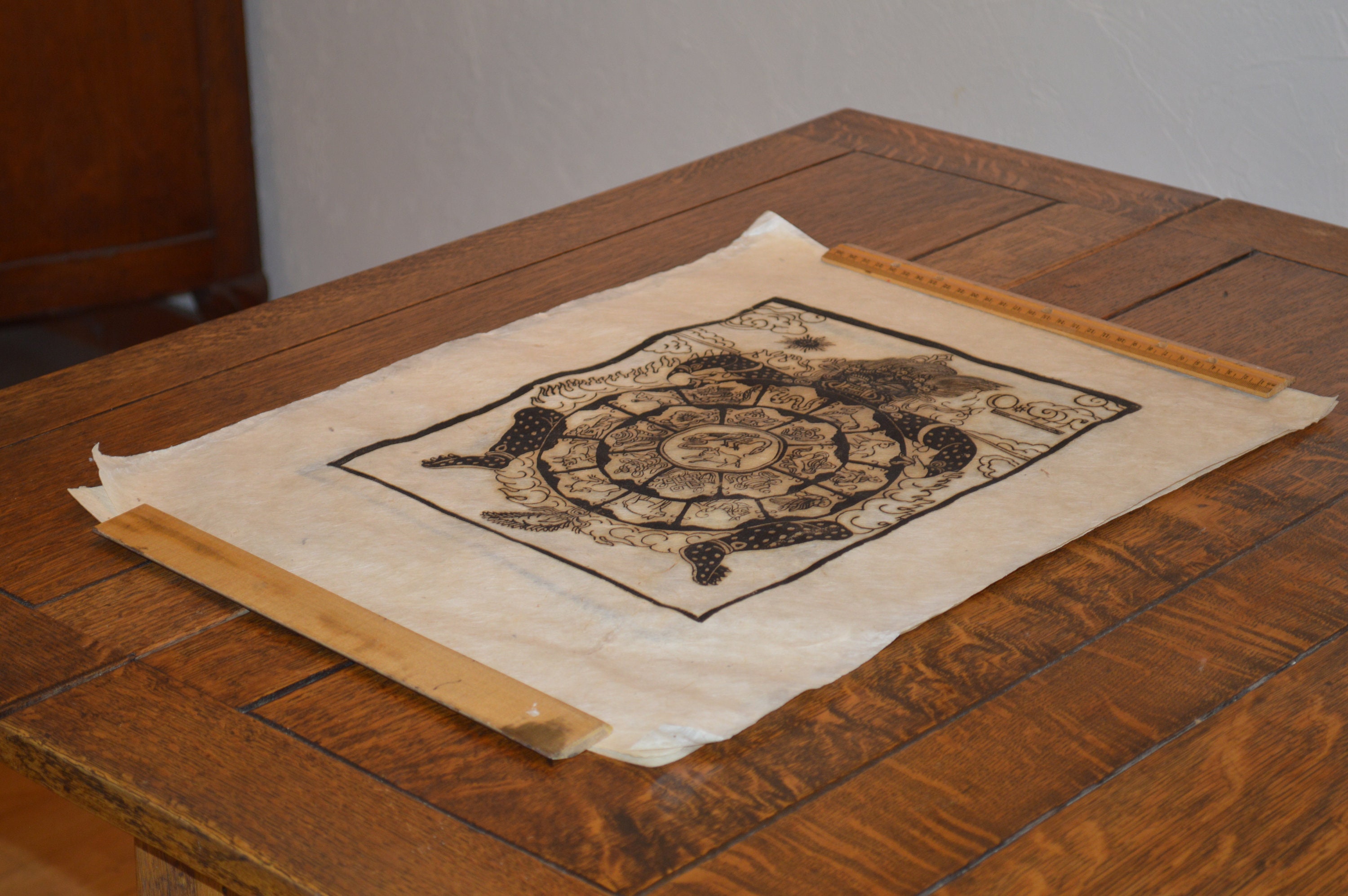 Vintage Rice Paper Printwheel of Life Block Printkali - Etsy