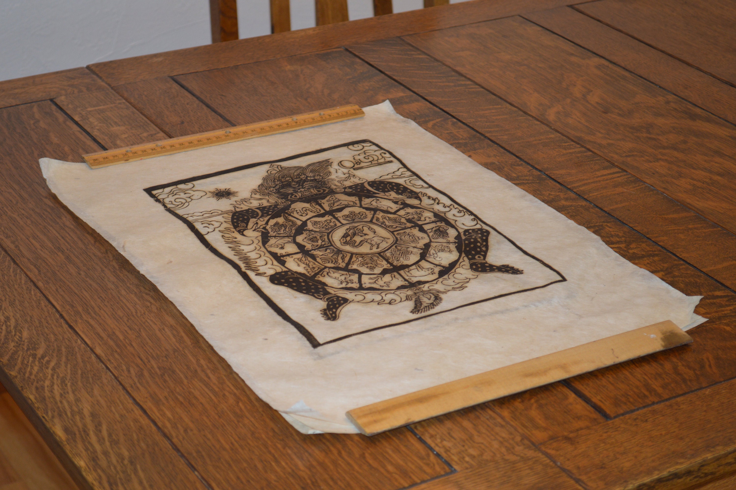 Vintage Rice Paper Printwheel of Life Block Printkali - Etsy