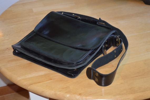 New Leather Laptop Case---Black Leather Briefcase---B… - Gem