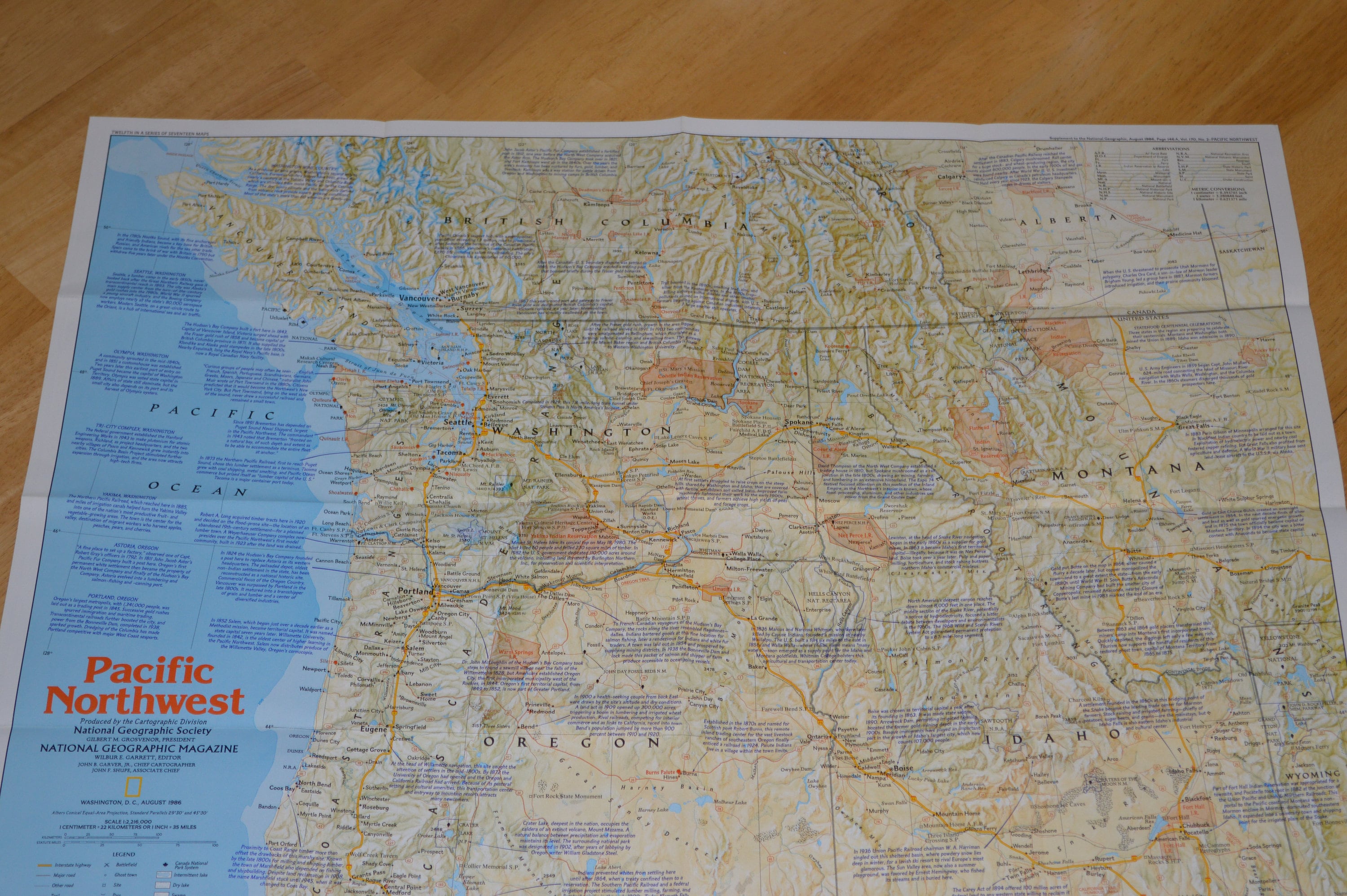 Pacific Northwest MapVintage National Geographic | Etsy