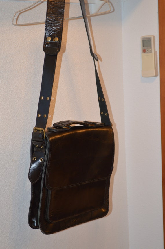 New Leather Laptop Case---Black Leather Briefcase---B… - Gem