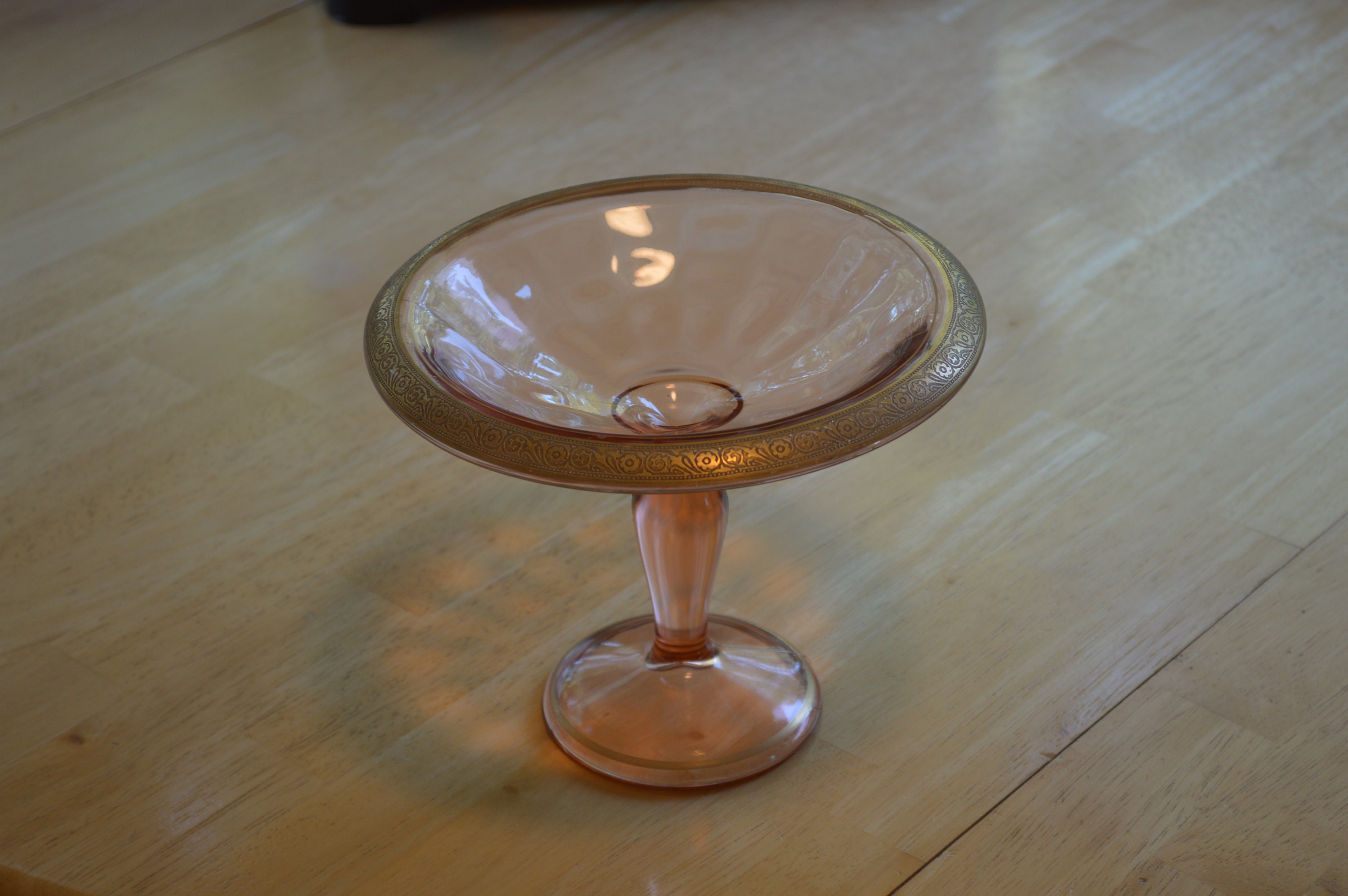 Antique Pink Glass Compote1930's Pink Depression Ware Compotepink Glass ...