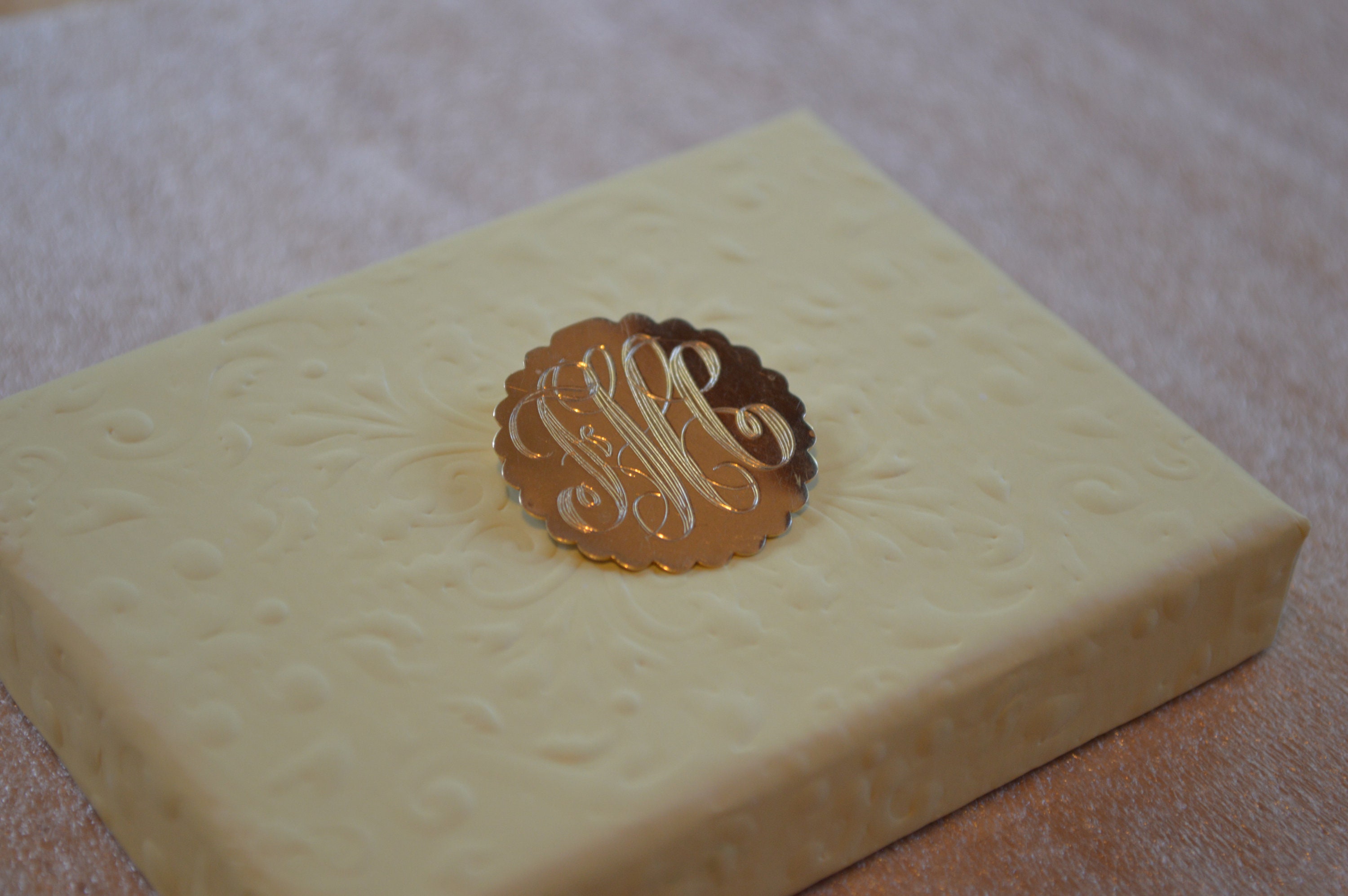 Vintage Monogram Pingold Tone Monogram Pinscalloped - Etsy