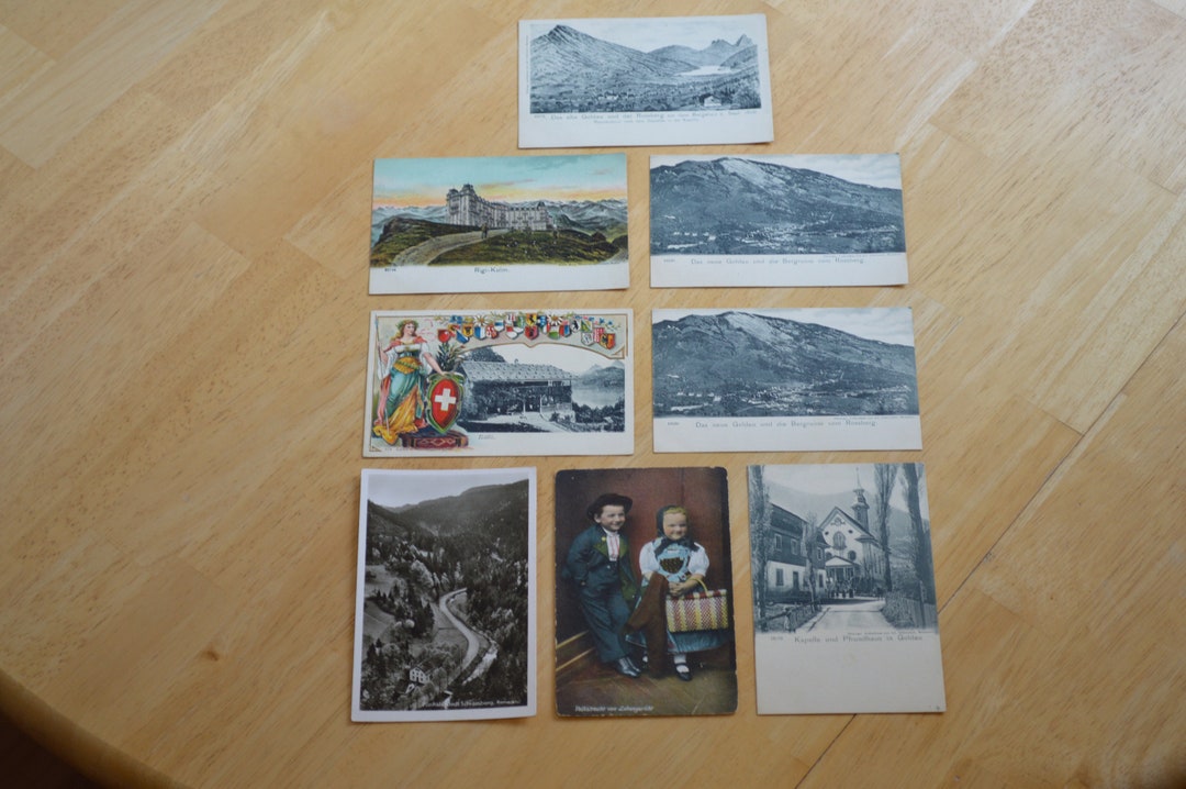 8 Antique Postcards---postcards From Switzerland--early 1900's ...