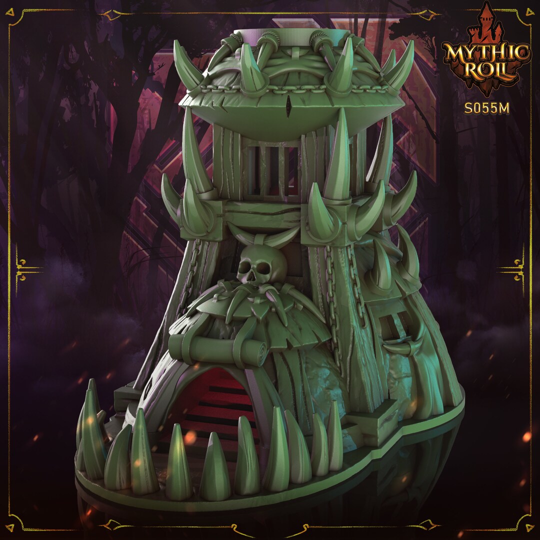 Dice Tower and Matching Dice Box Orc Set 3D Printed - Etsy