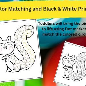 Color Coded Printable Coloring Pages for Kids | 5 Dot Marker Coloring ...
