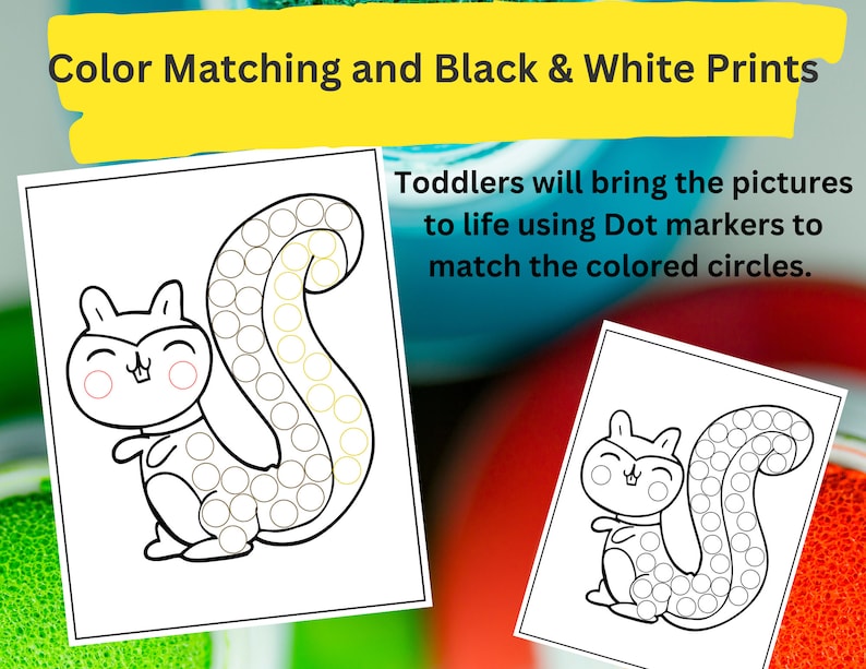 Color Coded Printable Coloring Pages for Kids | 5 Dot Marker Coloring ...