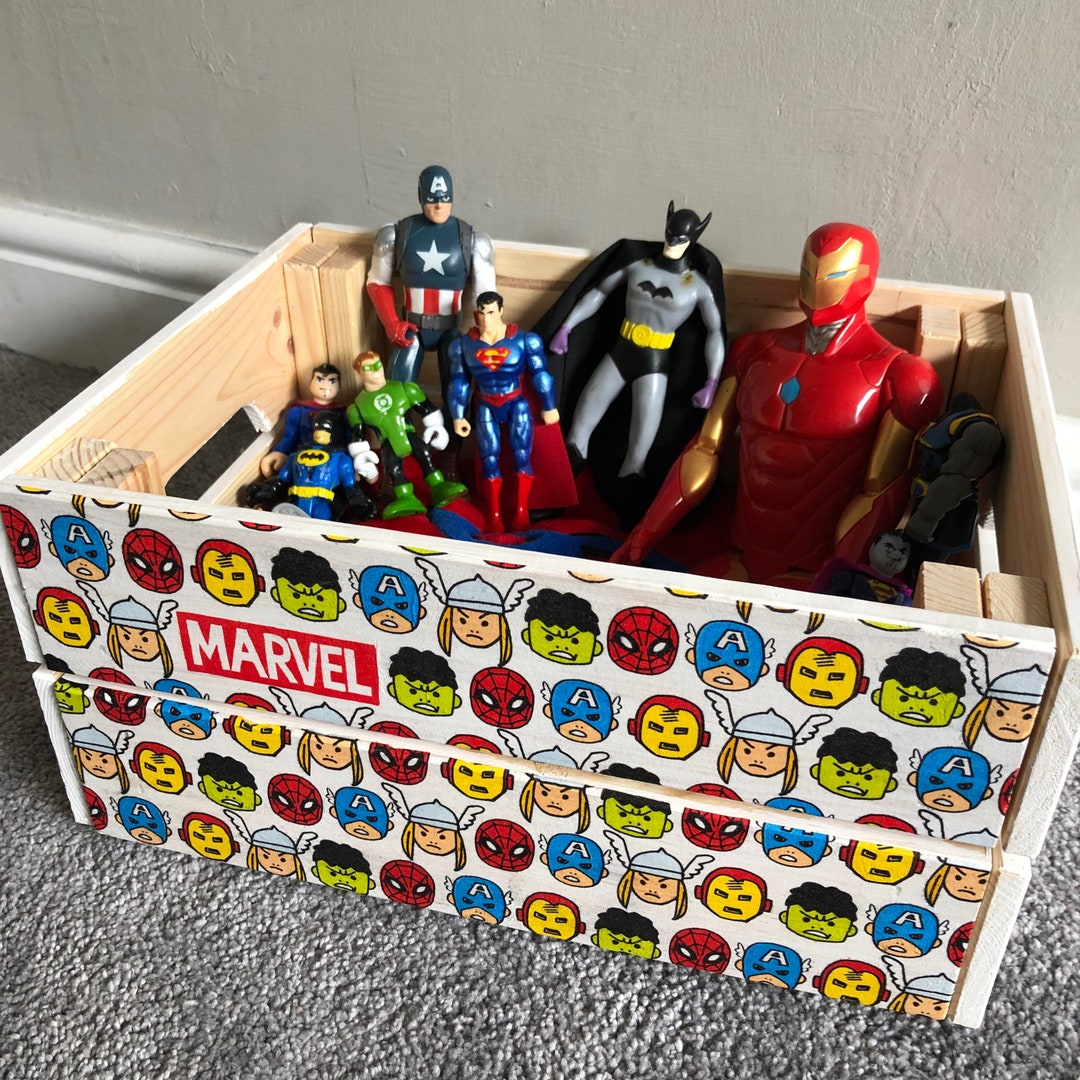 Marvel Crate, Wooden Crate, Storage, Marvel, Batman, Superman, Ironman ...