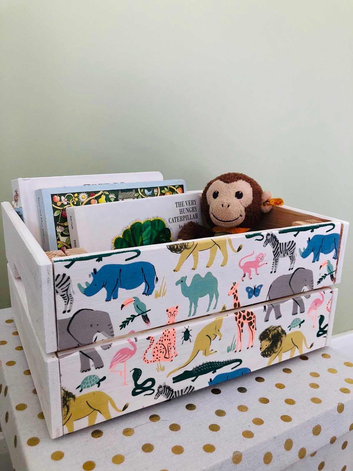 Jungle Crate Jungle Wooden Crate Safari Nursery Decor - Etsy