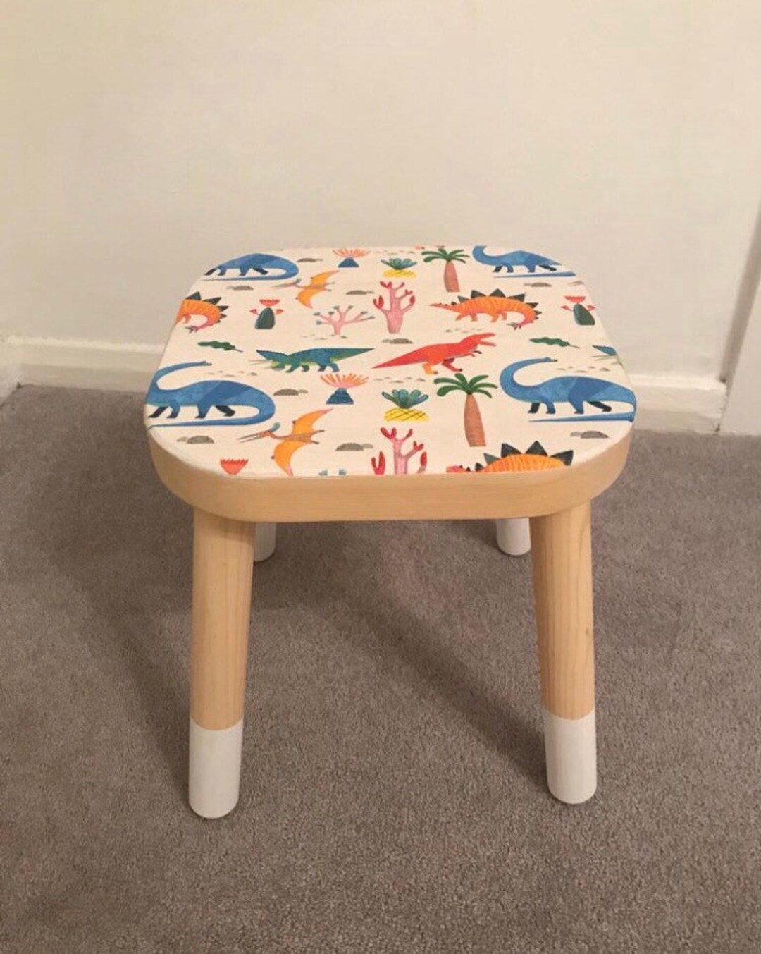 Dinosaur Stool Wooden Stool Small Side Table Dinosaur - Etsy