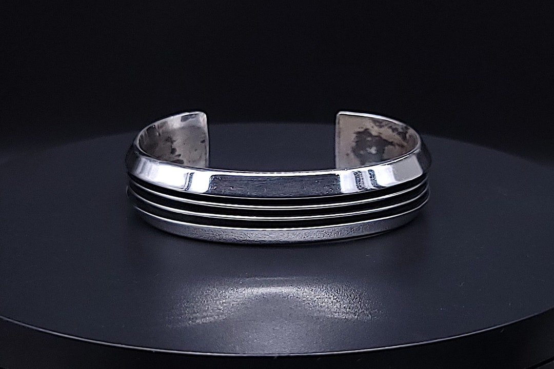 Vintage Tom Hawk Ridged Cuff, Sterling Silver, Signed, Southwest Modern ...
