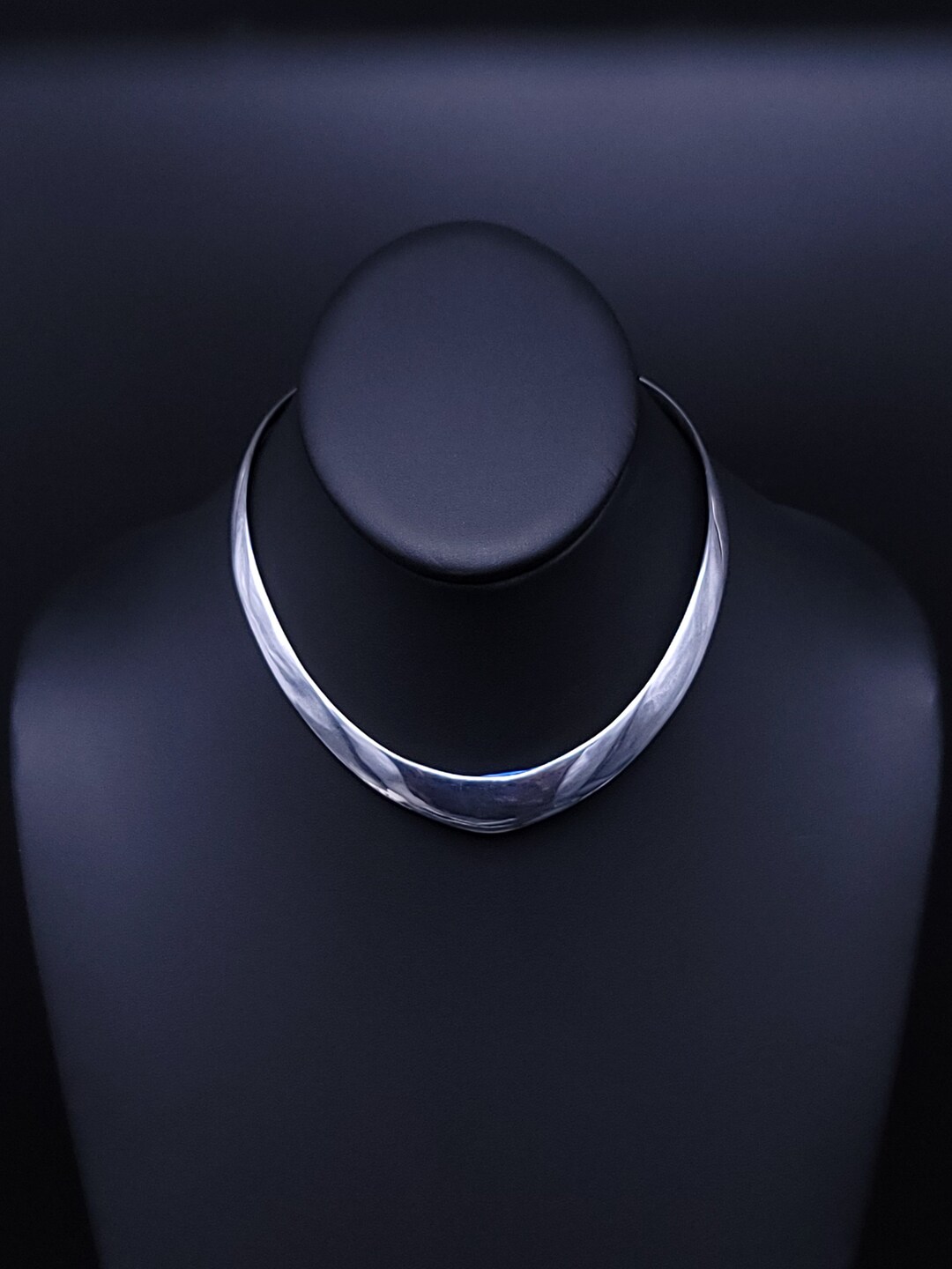 TAXCO Vintage Sterling Silver Minimalist Chevron Open Collar Necklace ...