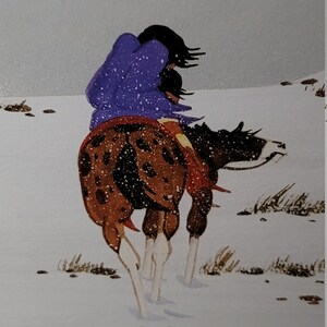 Albert Harjo, Plains Indian, Mother & Child Mourn at Burial Tree ...