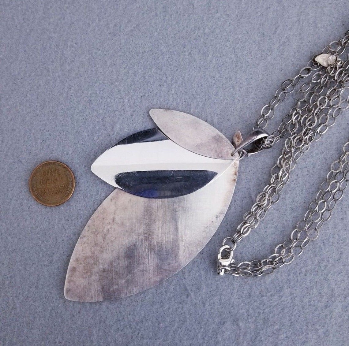 Vintage Sterling Silver MCM Pendant Necklace, Paolo Valentini Signed - Etsy