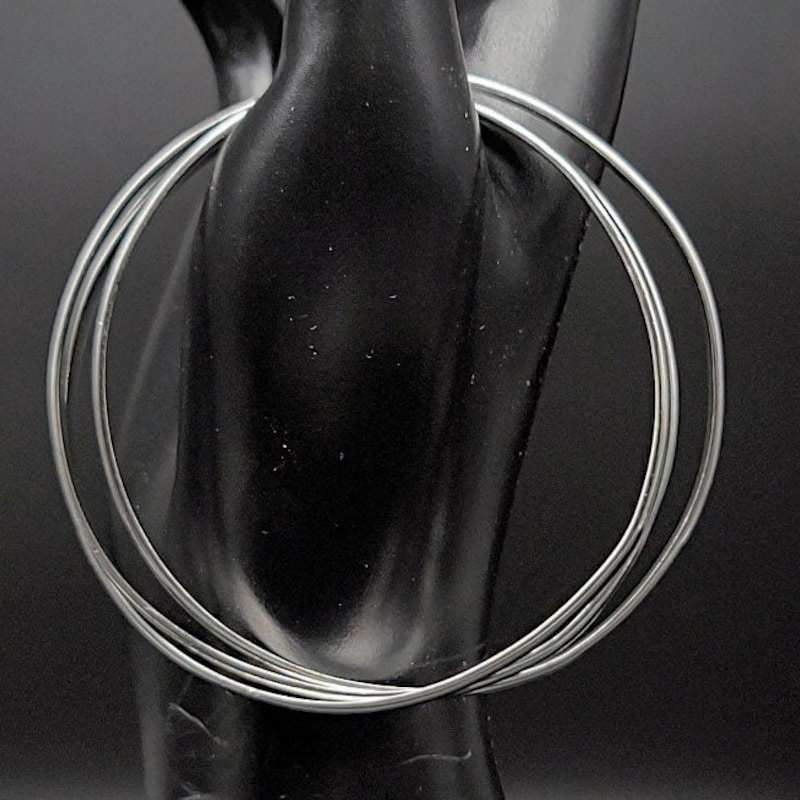 Modern Silver Bangle - Etsy