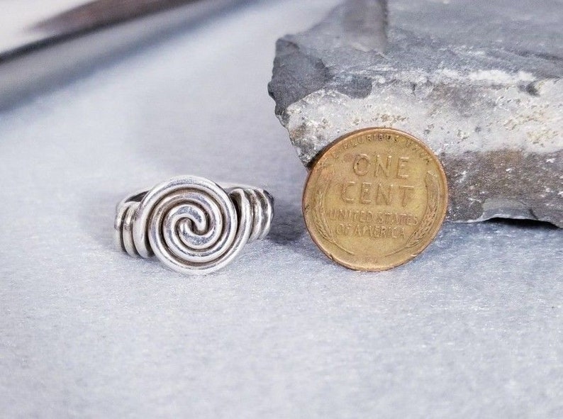 Vintage Sterling Silver Coil Ring Size 6.5 | Etsy