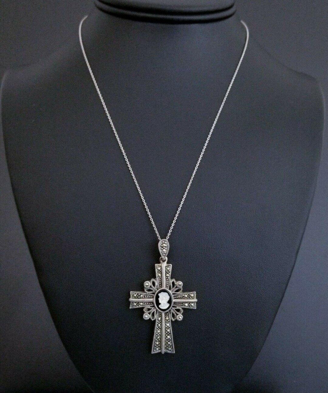 Vintage Sterling Silver Victorian Style Cross Pendant - Etsy