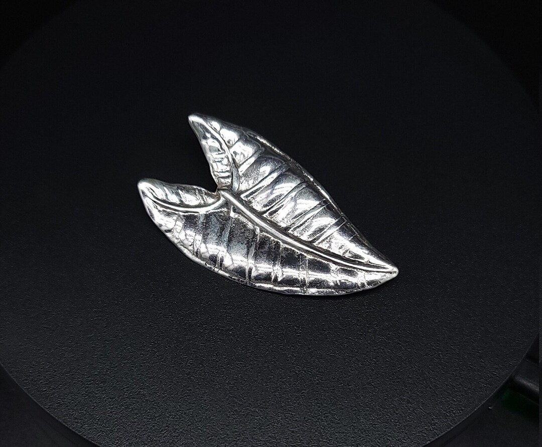 Vintage Sterling Silver Ape Leaf Brooch, Ming's of Honolulu Hawaii, 16g ...
